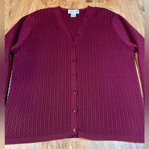 Pendleton | Sweaters | Womens Pendleton Burgundy Maroon Cable Knit ...